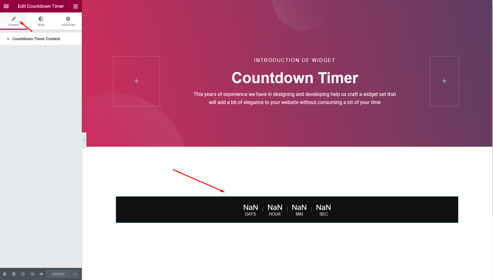 How To Use Countdown Timer Widget Of EnterAddons - Enter Addons