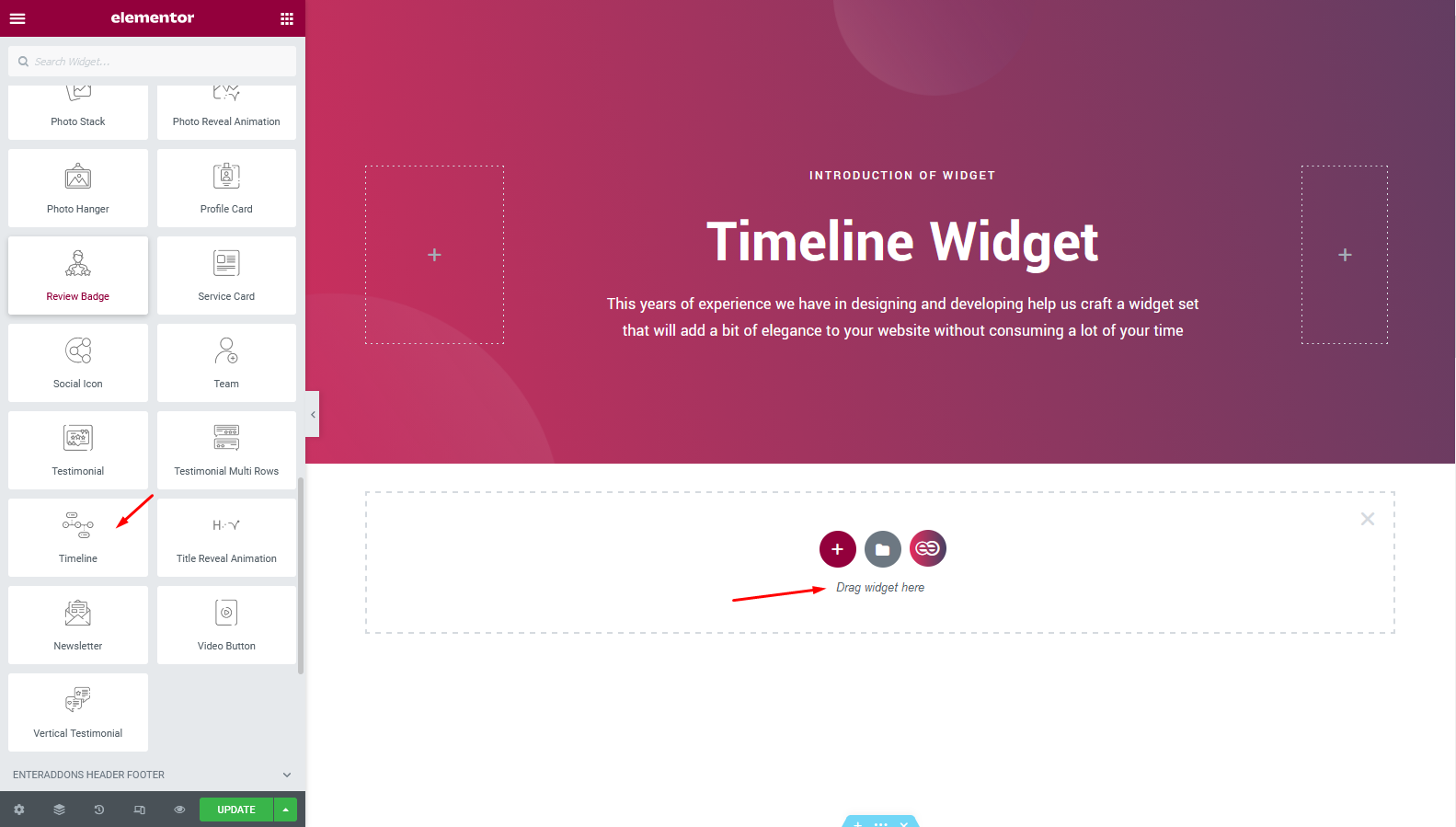 How To Use Timeline Widget Of EnterAddons - Enter Addons