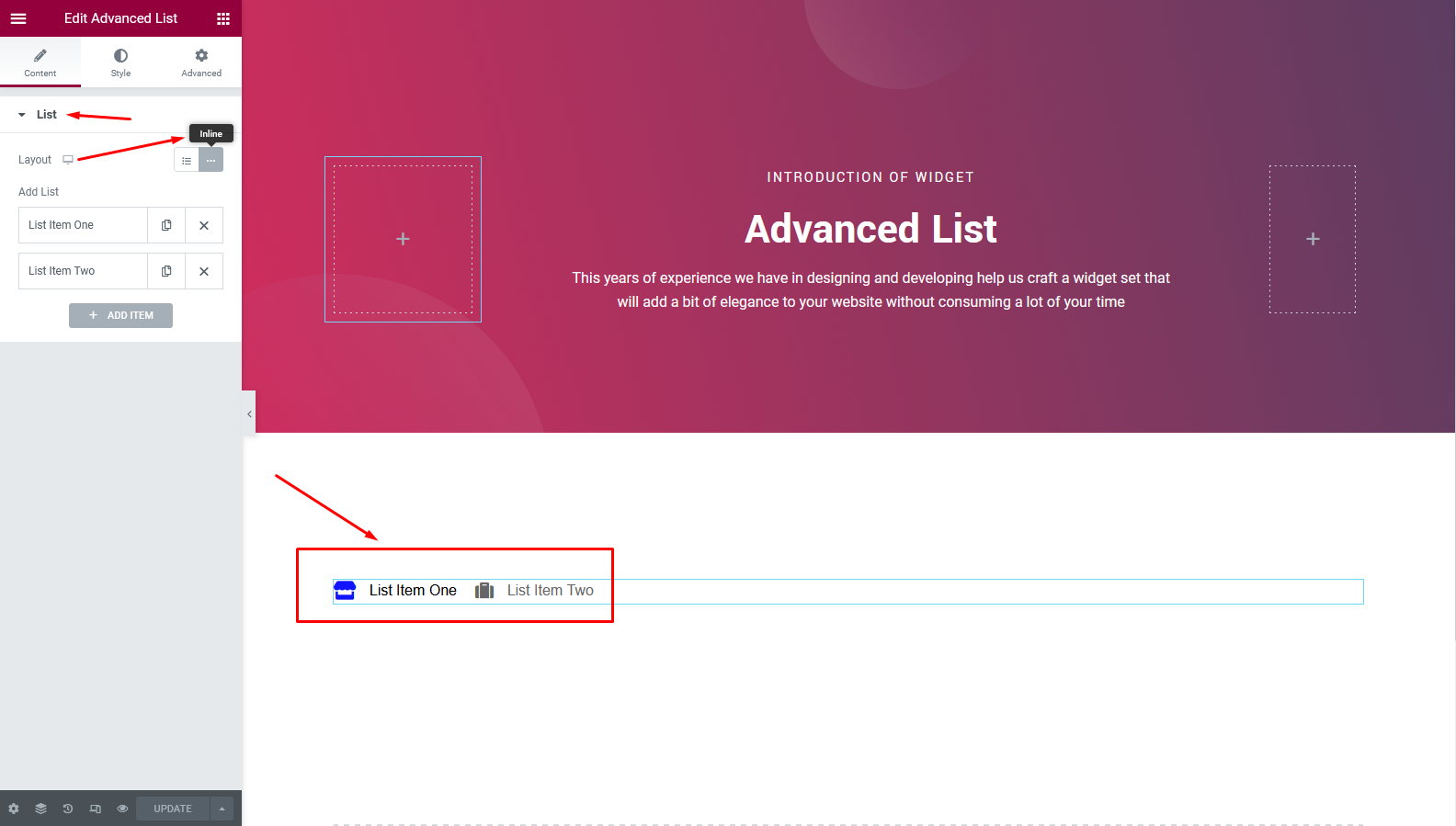 How To Use Advanced List Widget Of EnterAddons - Enter Addons