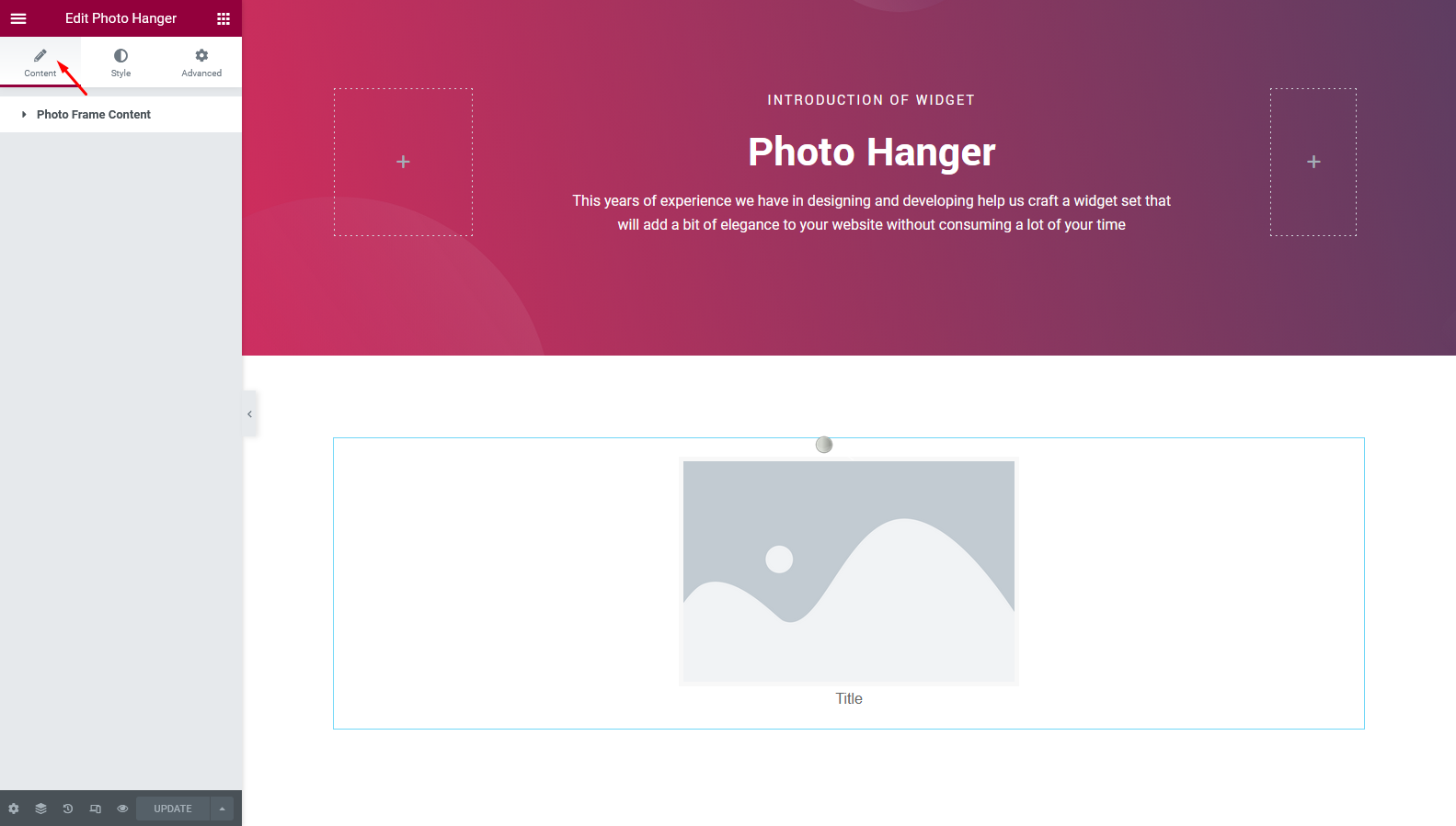 How To Use Photo Hanger Widget Of EnterAddons - Enter Addons
