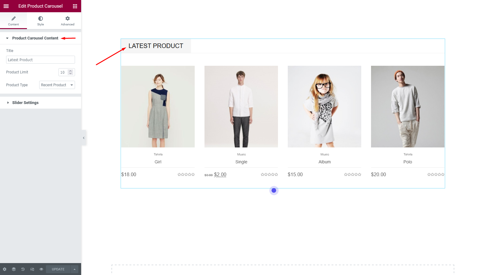 How To Use Product Carousel Widget Of Enteraddons Enter Addons