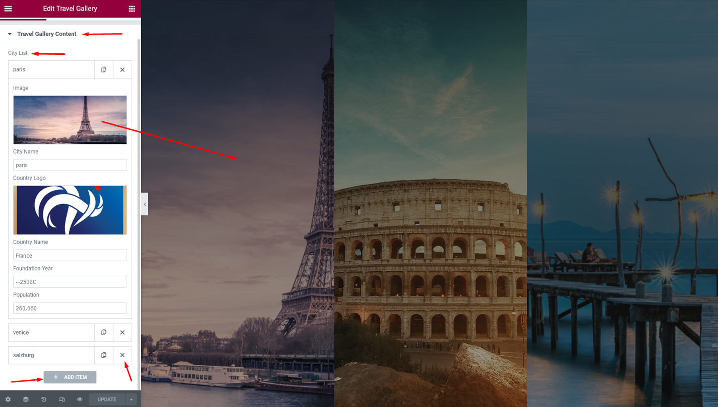How To Use Travel Gallery Widget Of EnterAddons - Enter Addons