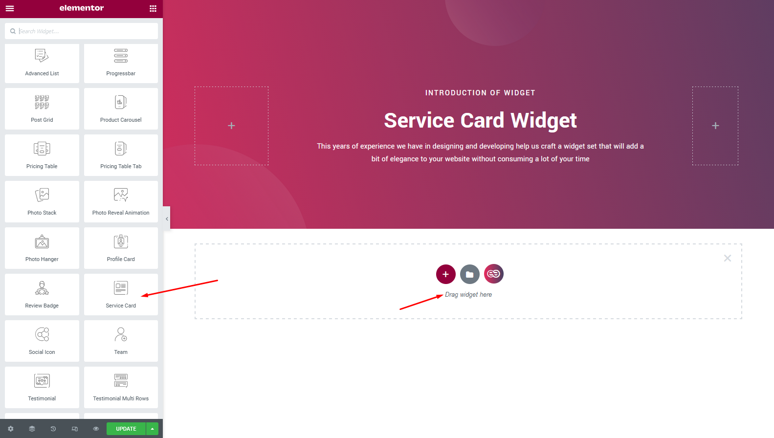 How To Use Service Card Widget Of EnterAddons - Enter Addons