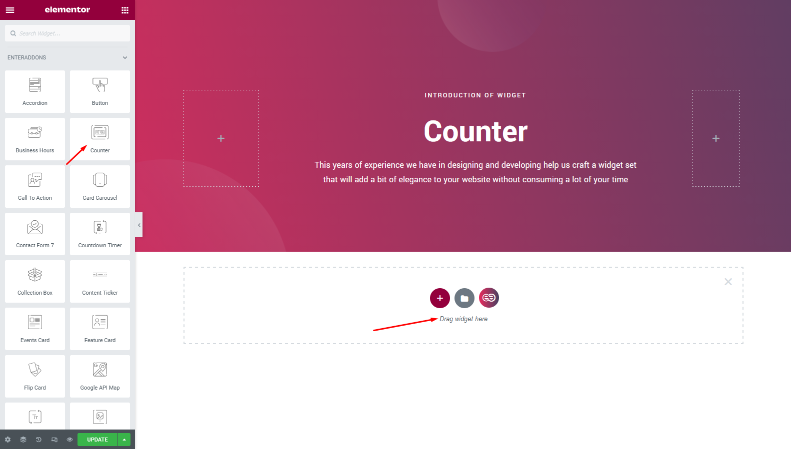 How To Use Counter Widget Of EnterAddons - Enter Addons