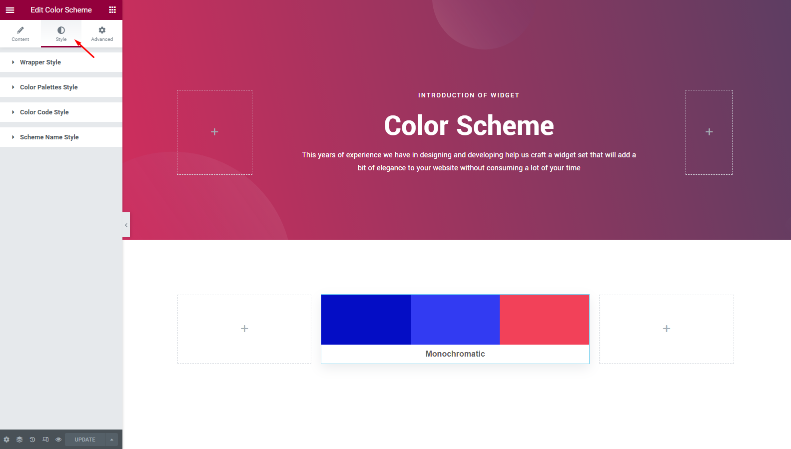 How To Use Color Scheme Widget Of EnterAddons - Enter Addons