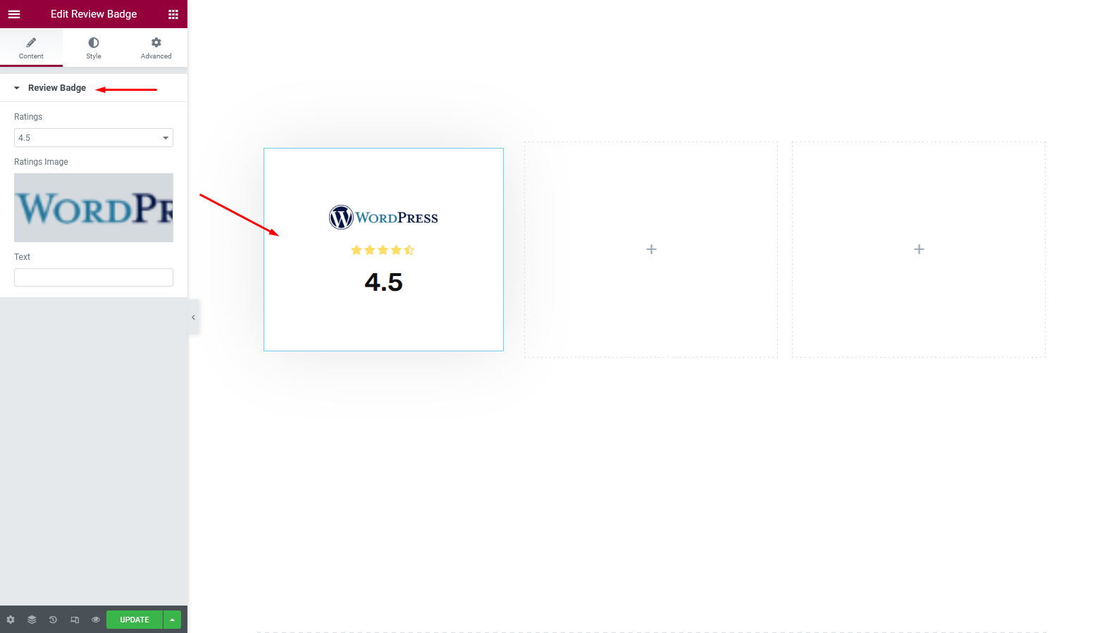 How To Use Review Badge Widget Of EnterAddons - Enter Addons