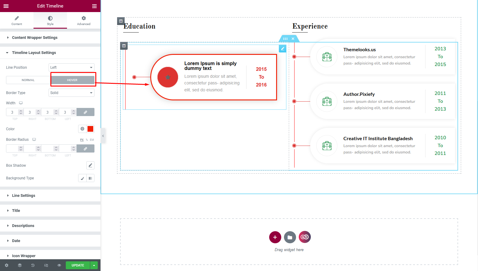How To Use Timeline Widget Of EnterAddons - Enter Addons