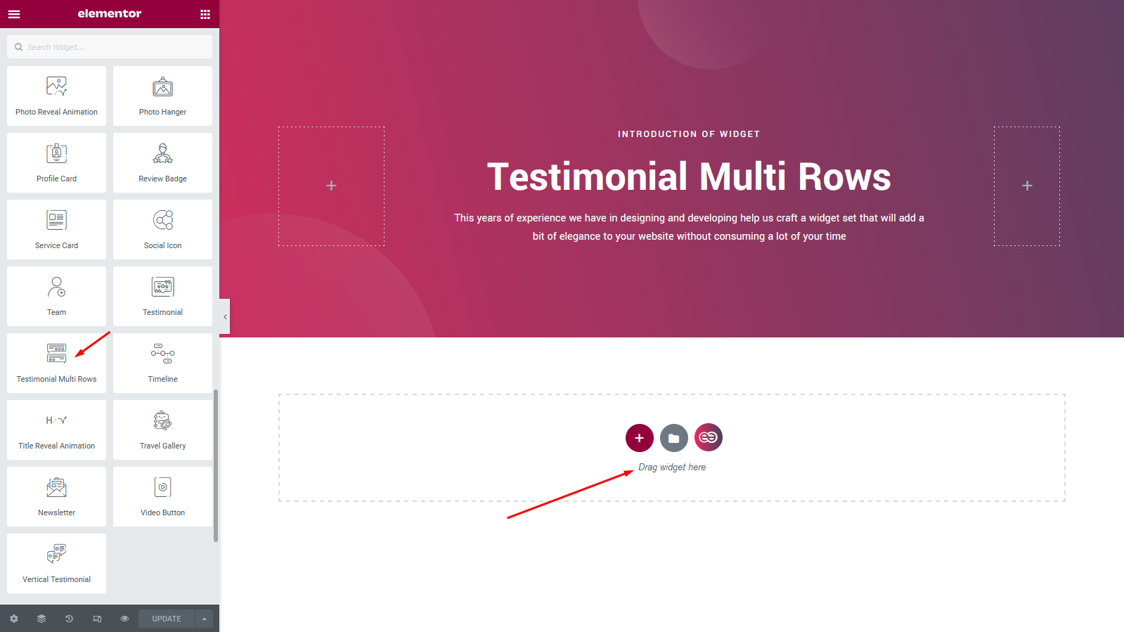 How To Use Testimonial Multi Rows Widget Of EnterAddons - Enter Addons