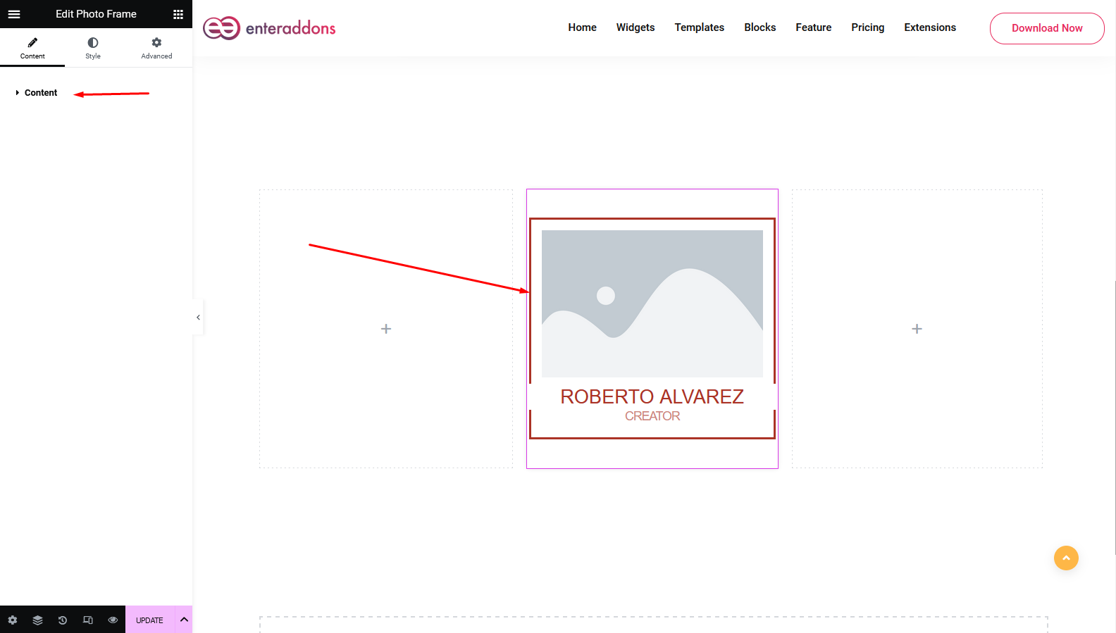 How To Use Photo Frame Widget Of Enter Addons - Enter Addons