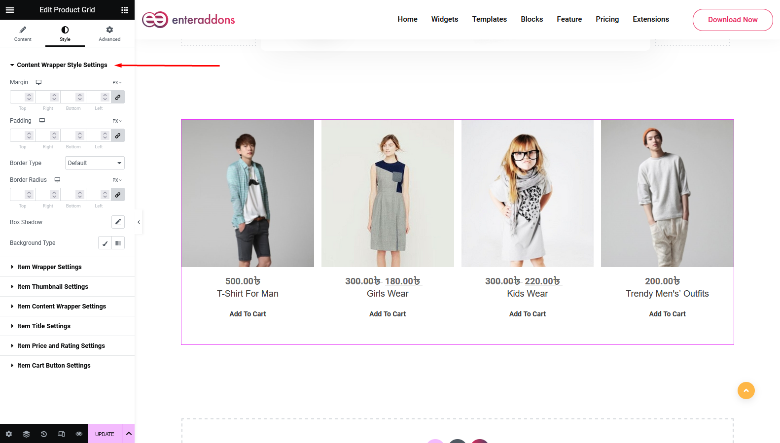 How To Use Product Grid Widget Of Enter Addons - Enter Addons