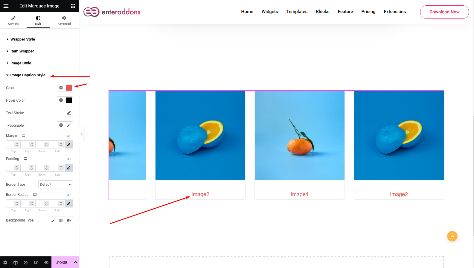 How To Use Marquee Image Widget Of EnterAddons - Enter Addons