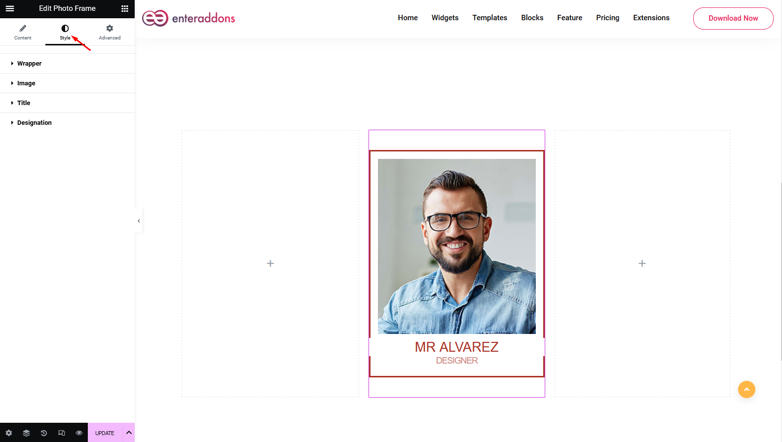 How To Use Photo Frame Widget Of Enter Addons - Enter Addons