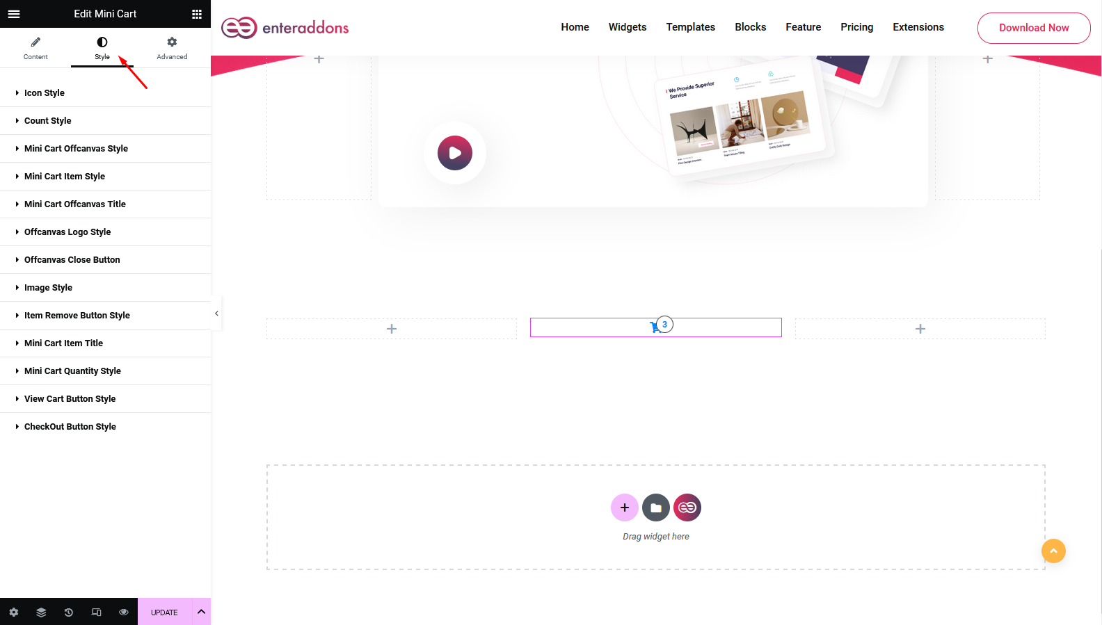 How To Use Mini Cart Widget Of Enter Addons - Enter Addons