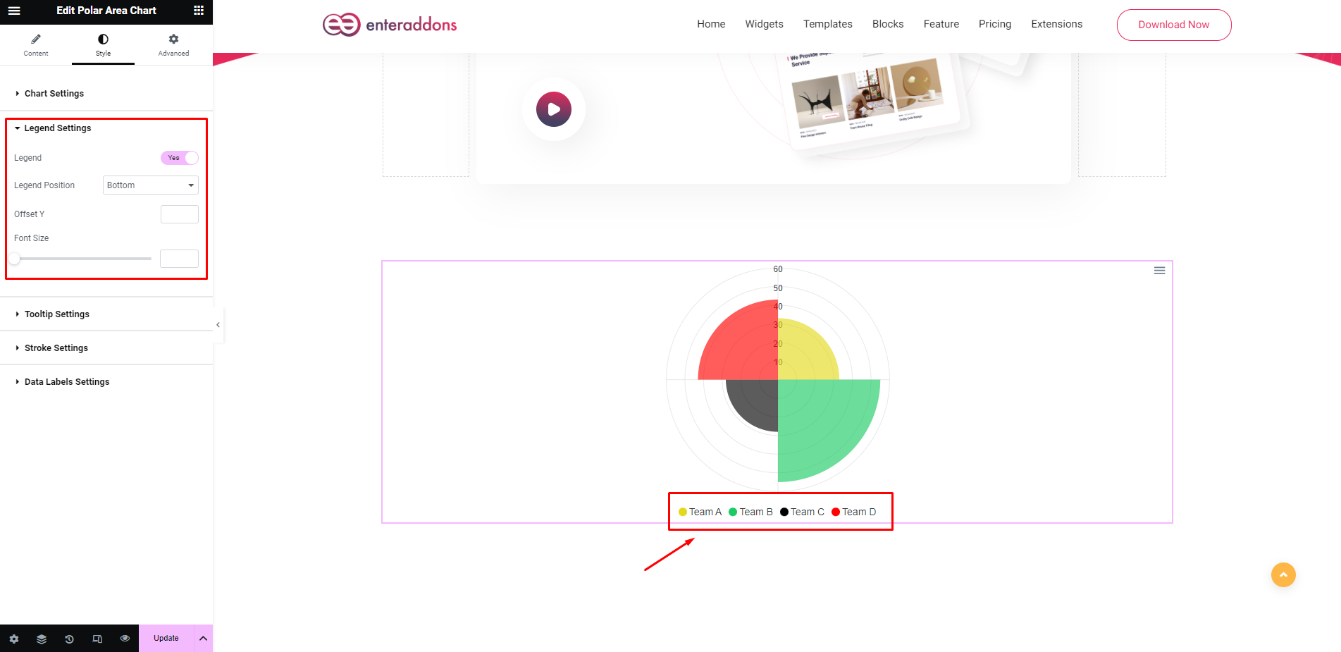 How To Use Polar Area Chart Widget Of Enter Addons