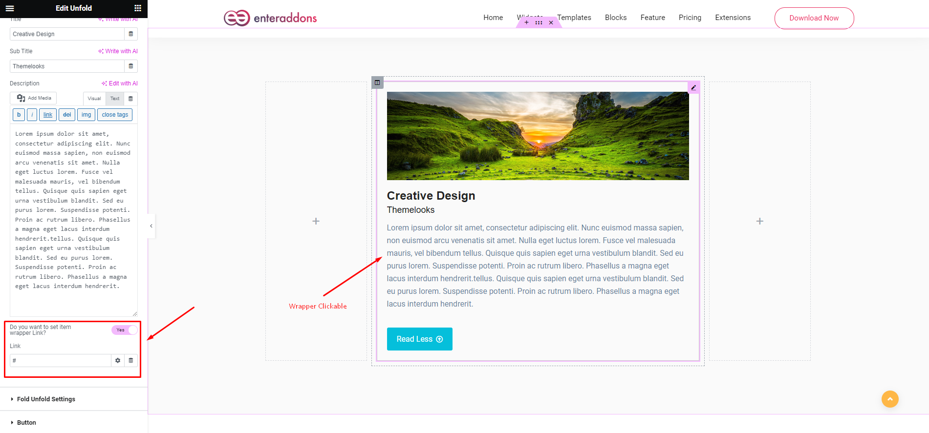 How To Use Unfold Widget Of EnterAddons?