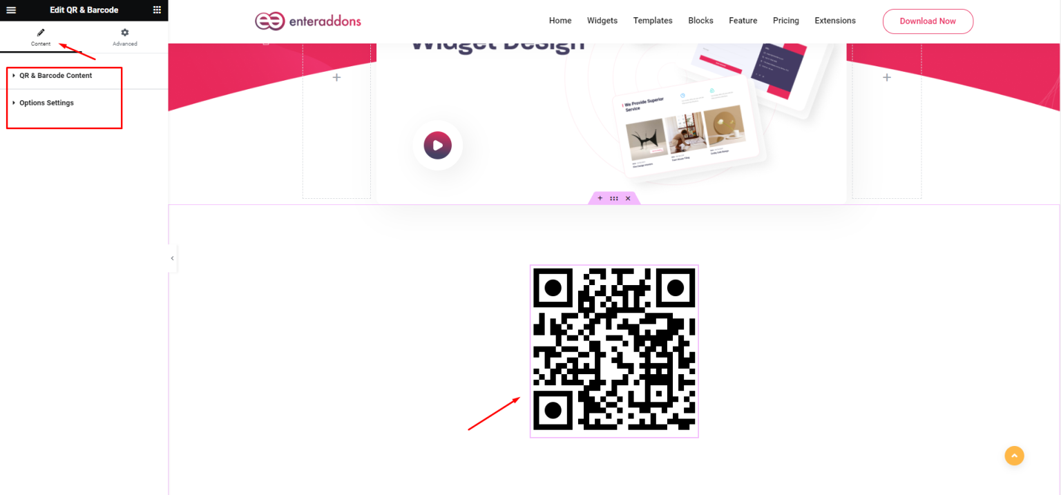 How To Use QR & Barcode Widget Of Enter Addons?