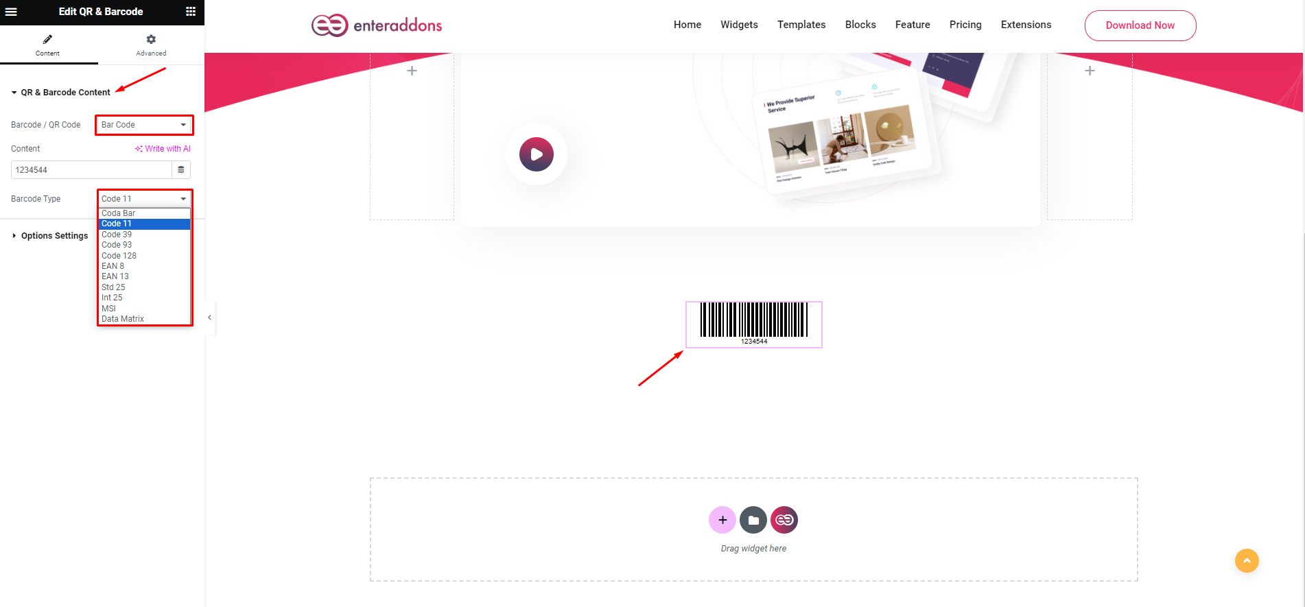 How To Use QR & Barcode Widget Of Enter Addons?