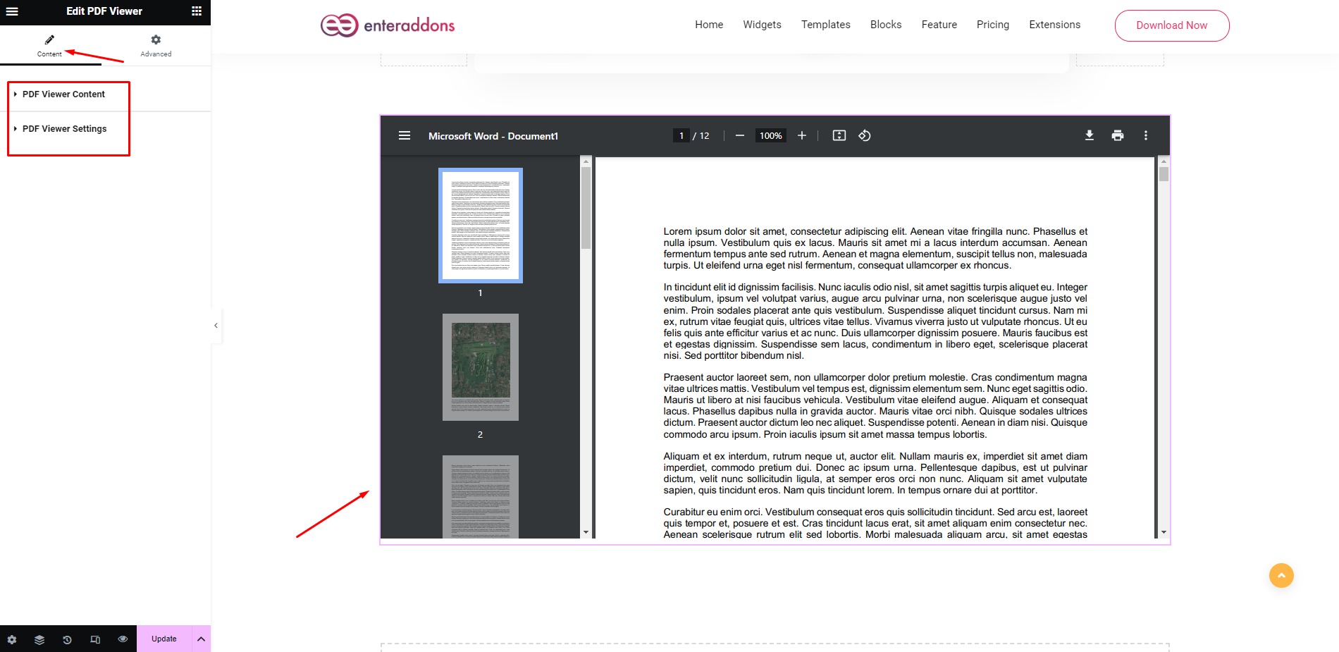 How To Use PDF Viewer Widget Of Enter Addons? - Enter Addons